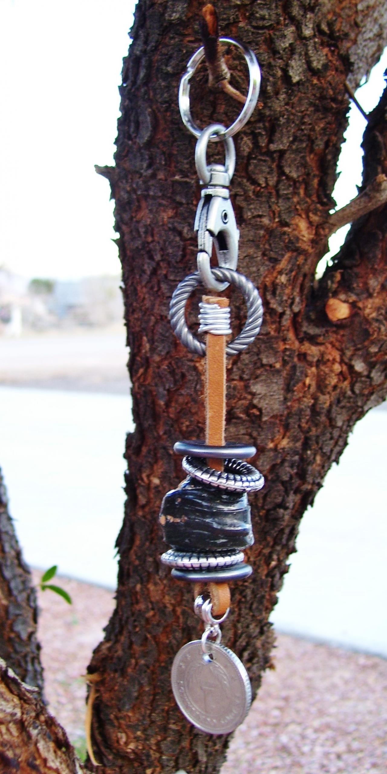 Leather And Coin Key Chain on Luulla